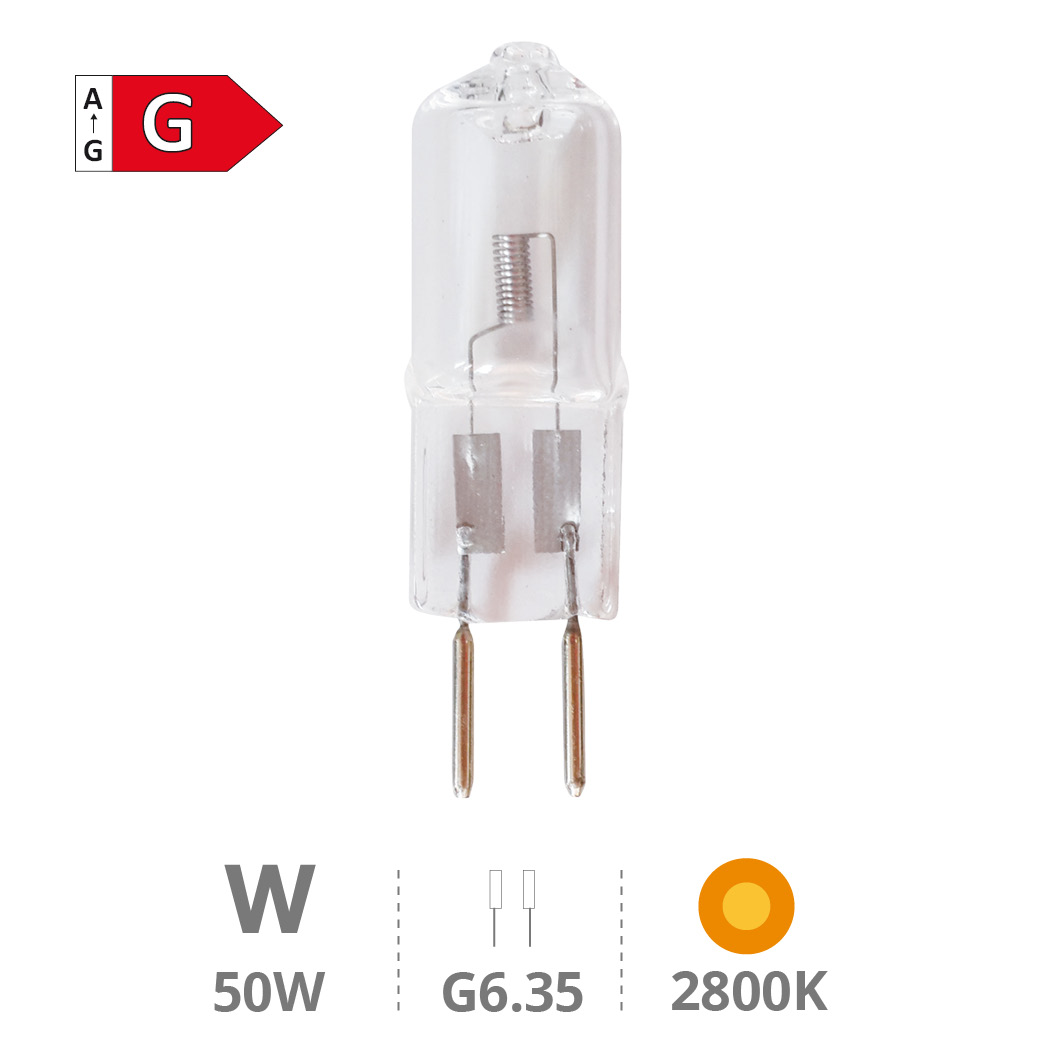 Lámpara halógena Bi-pin 50W G6,35 12V | Garsaco